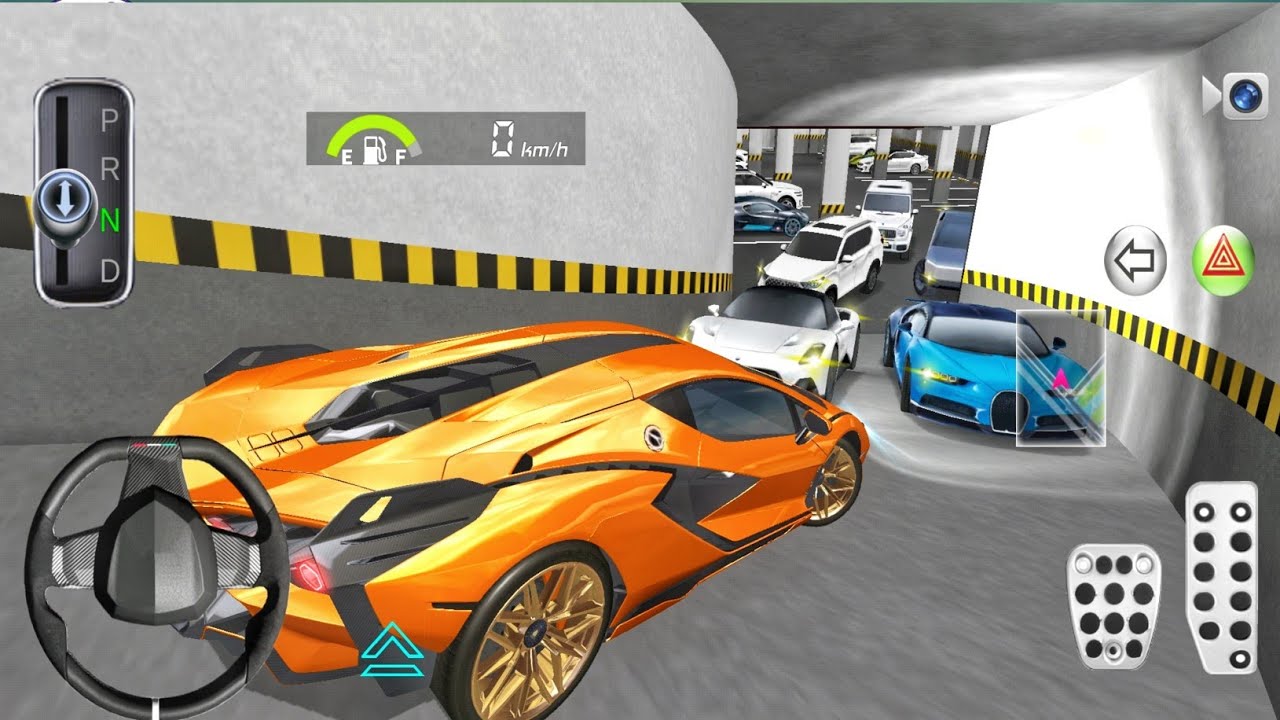 Sports Car Simulator Orange Lamborgni Ready in Parking 3D Driving Class ...
