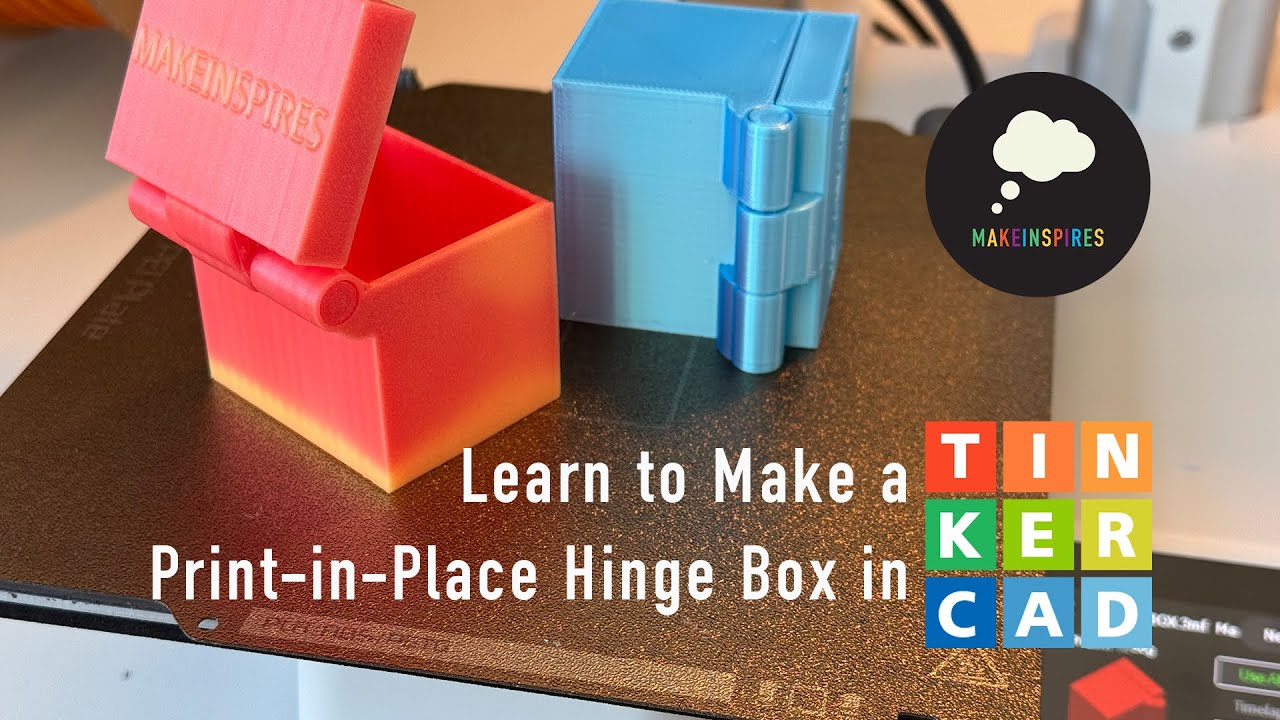 Learn to Make a Print-in-Place Hinge Box in Tinkercad! - YouTube