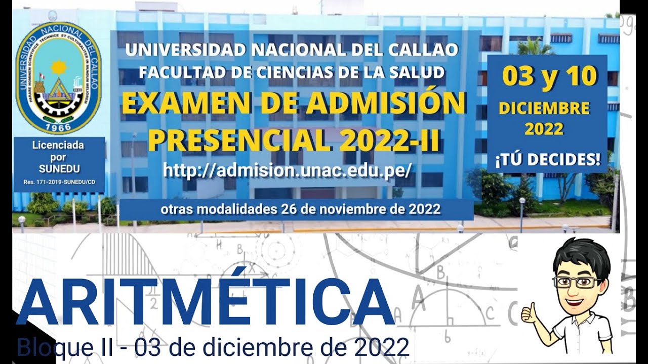 Solucionario UNAC 2022 2 Bloque II y III Aritmética (03 de diciembre ...