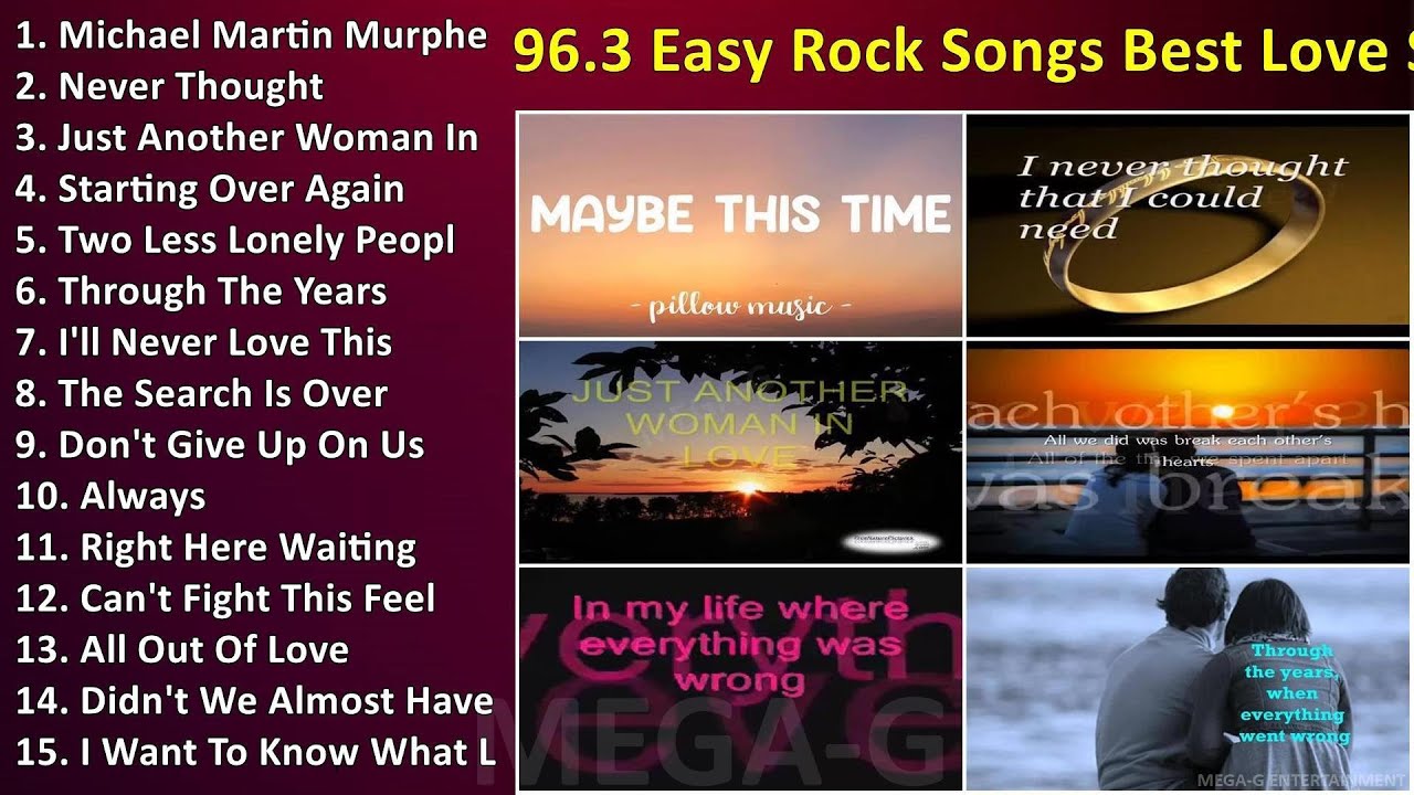 96 3 Easy Rock Songs Best Love Songs Playlist ~ Greatest Love Songs ...