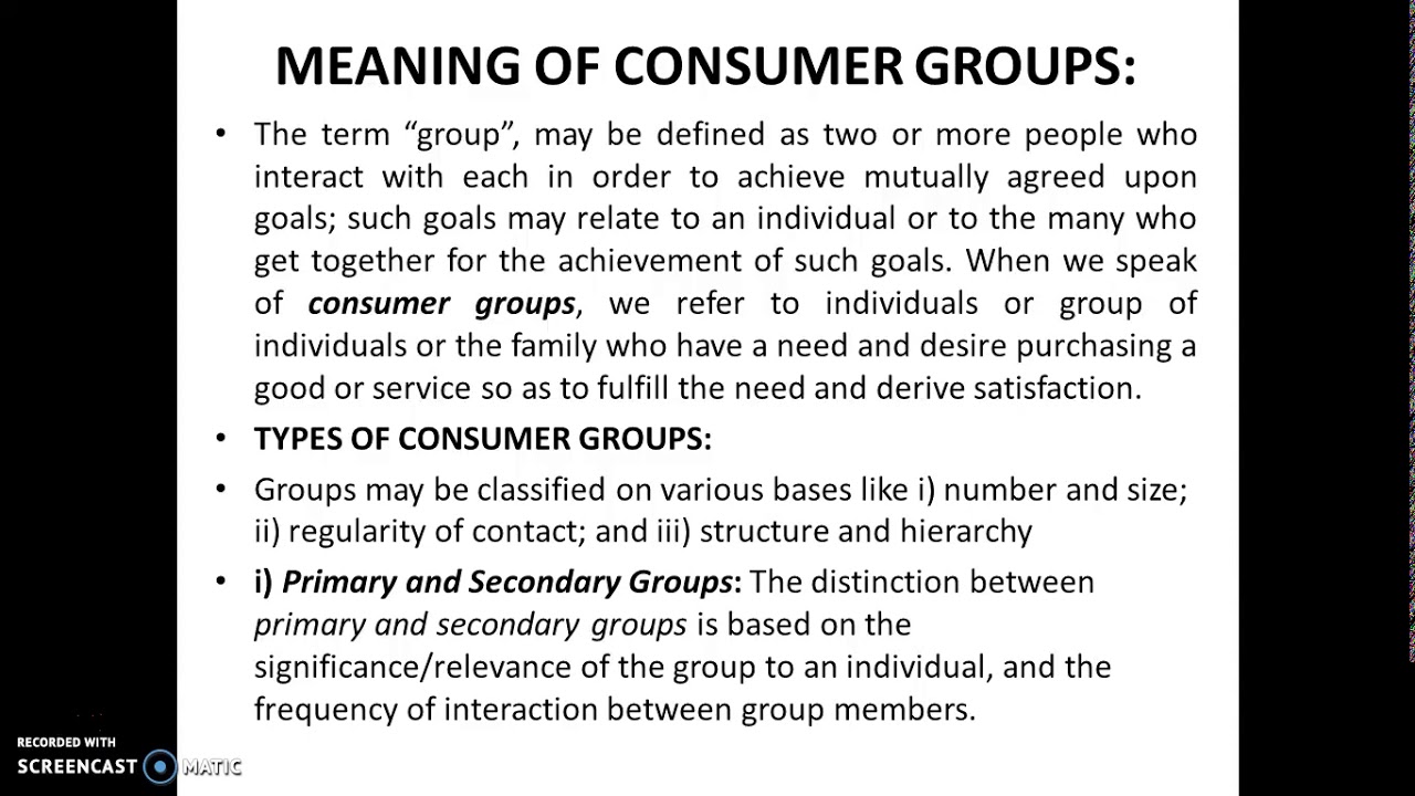 Consumer groups and reference groups - YouTube