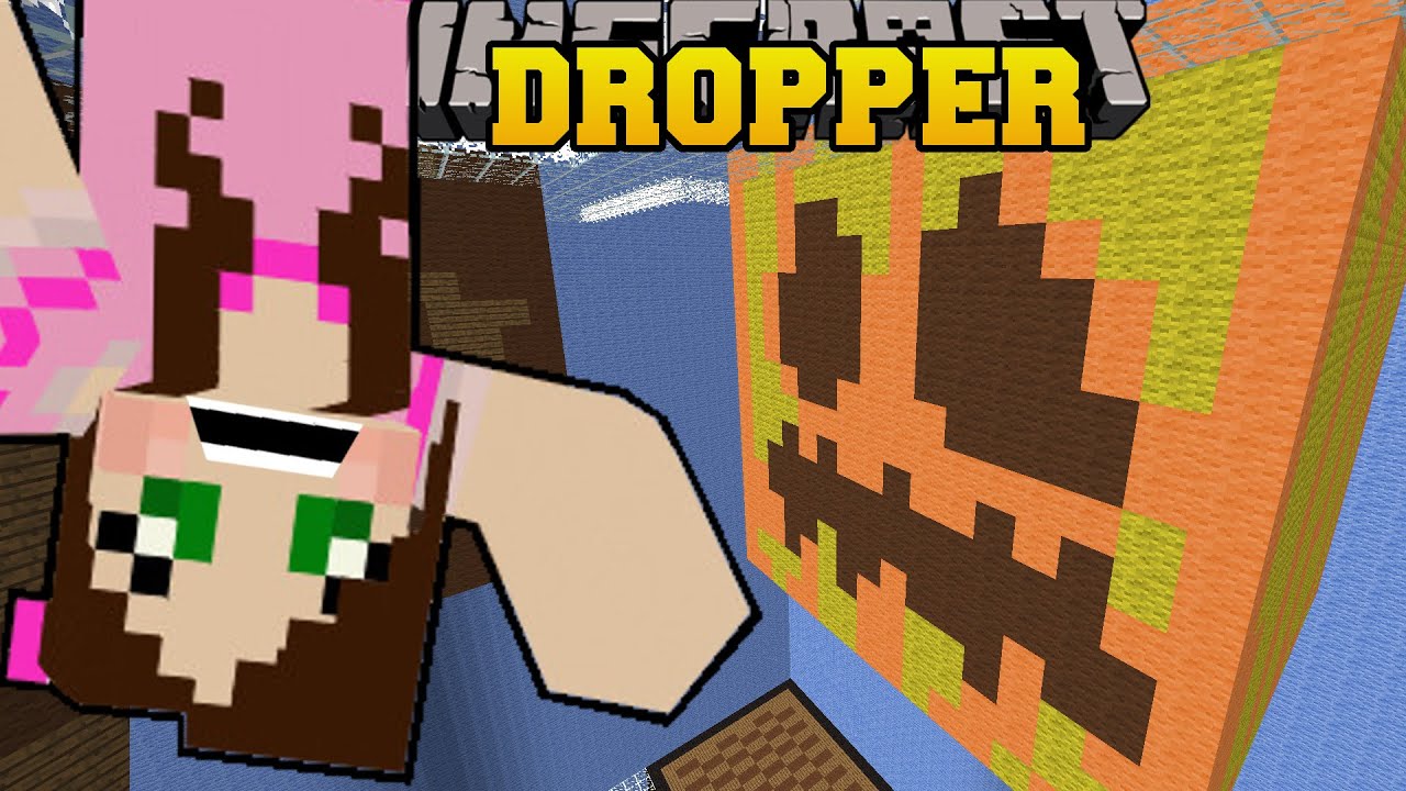 Minecraft: BLOCK LAND! - LIBRARY DROPPER - Custom Map