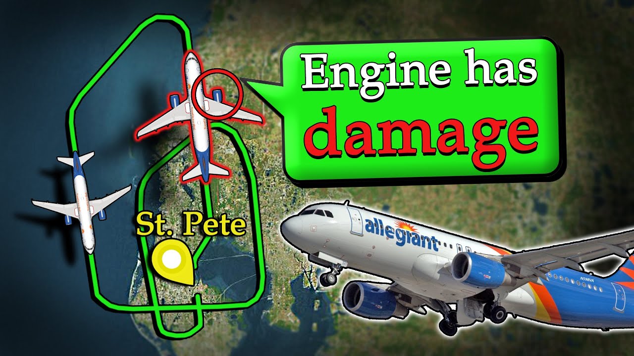 BIRD STRIKE + ENGINE DAMAGE | Allegiant A320 Returns to St. Pete - YouTube