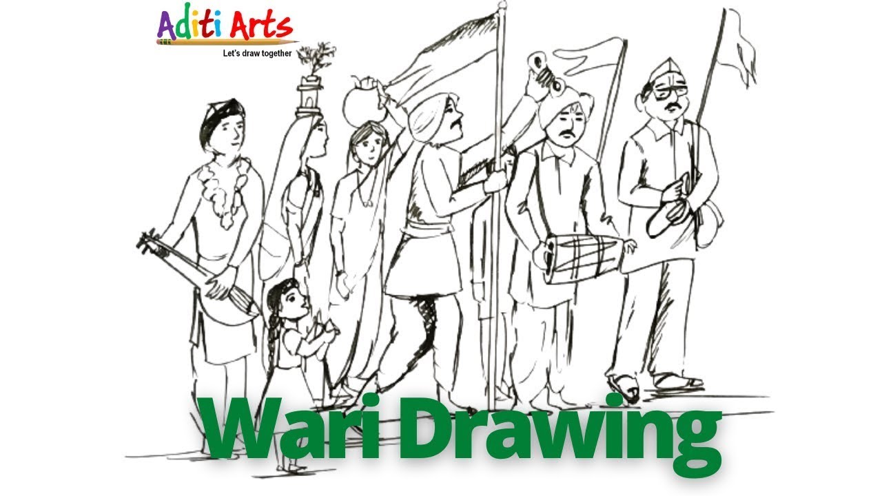 Wari Drawing | Easy Wari Drawing for Kids | Wari Poster Drawing ...