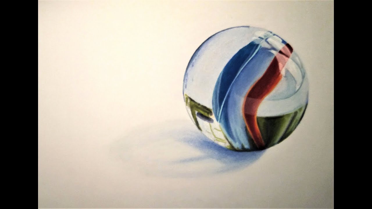dessin d'une bille réaliste ( draw a realistic marble ) - YouTube