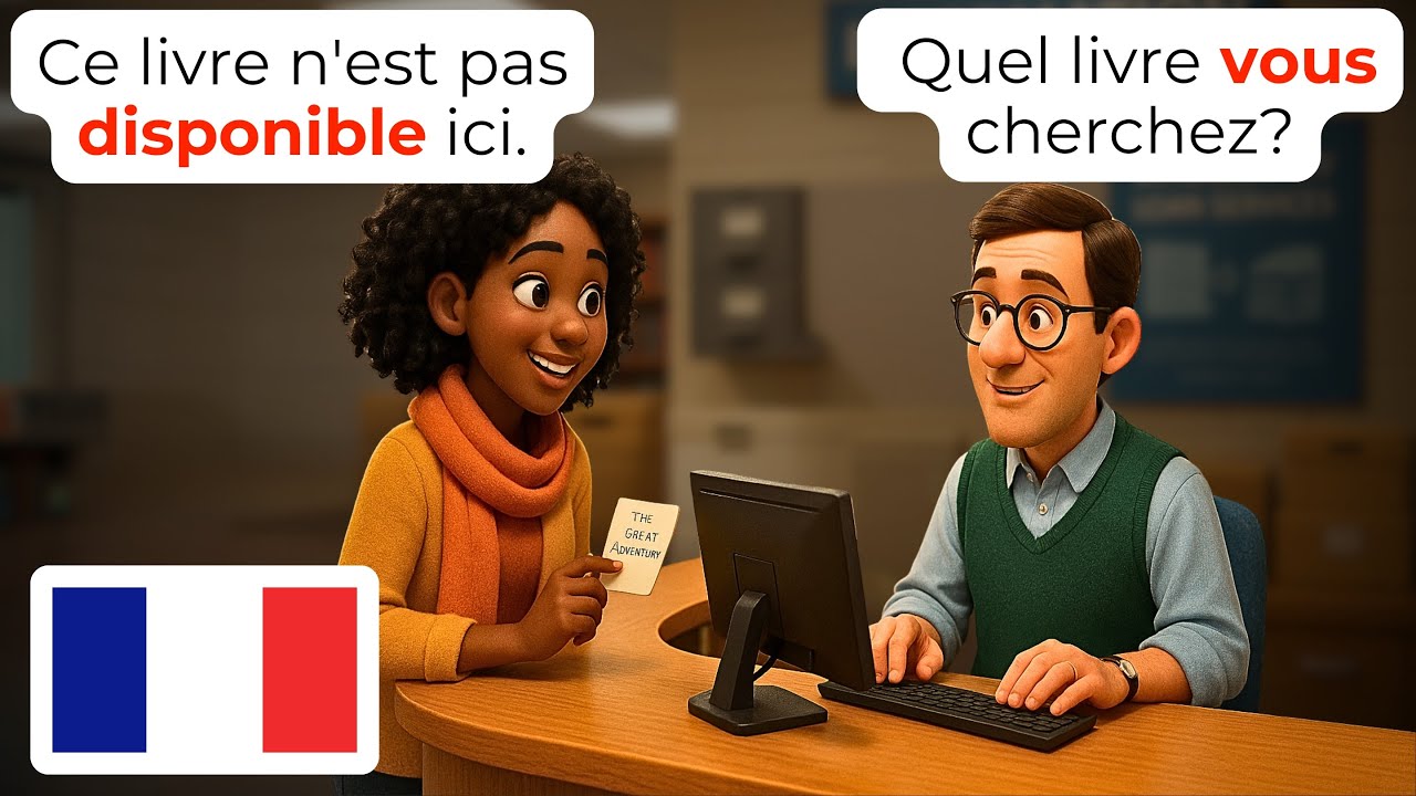 🇫🇷 Apprenez le Français à la Bibliothèque | A1-A2 | Learn Easy French ...