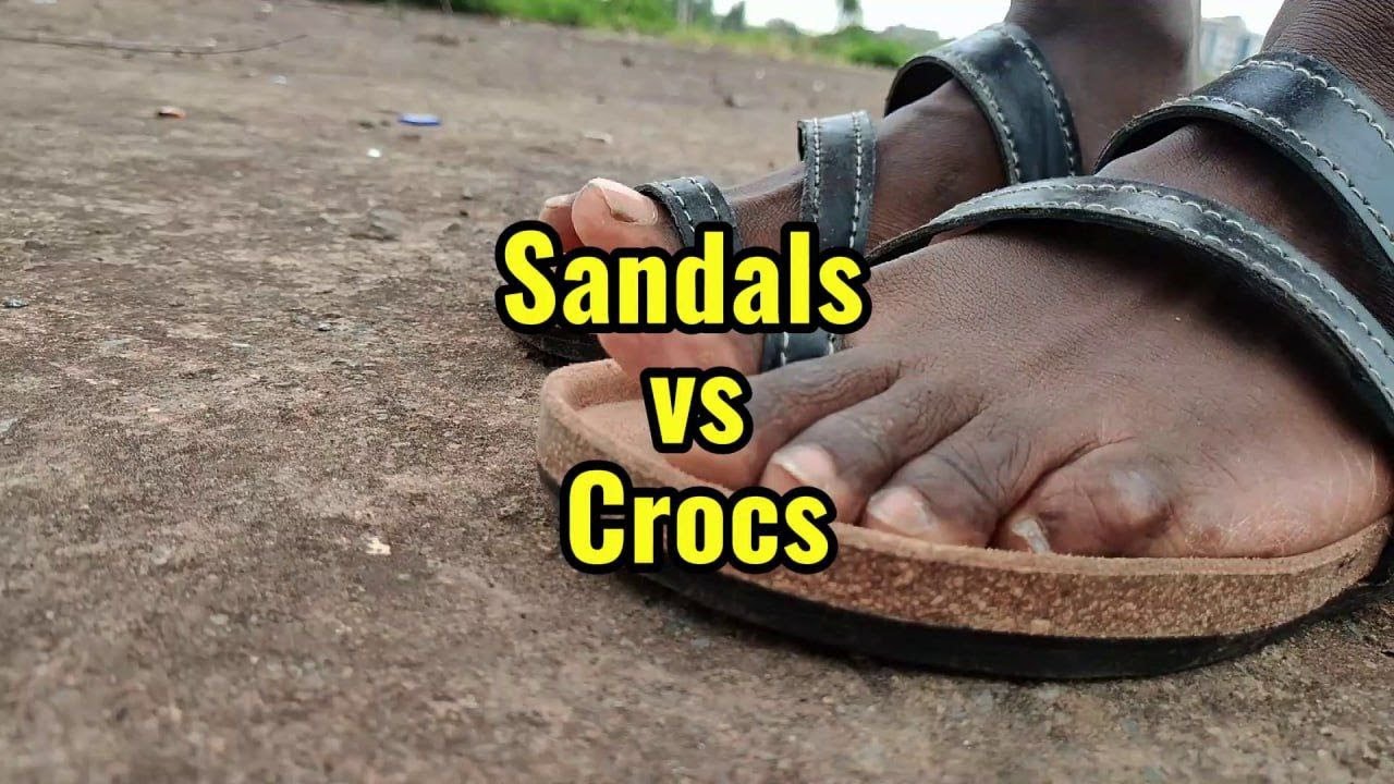 A comparison between Crocs and sandals I made in Kariokor - YouTube