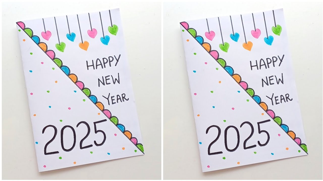 Happy New Year Card 2025 / DIY Handmade New Year Greeting Card / How To ...