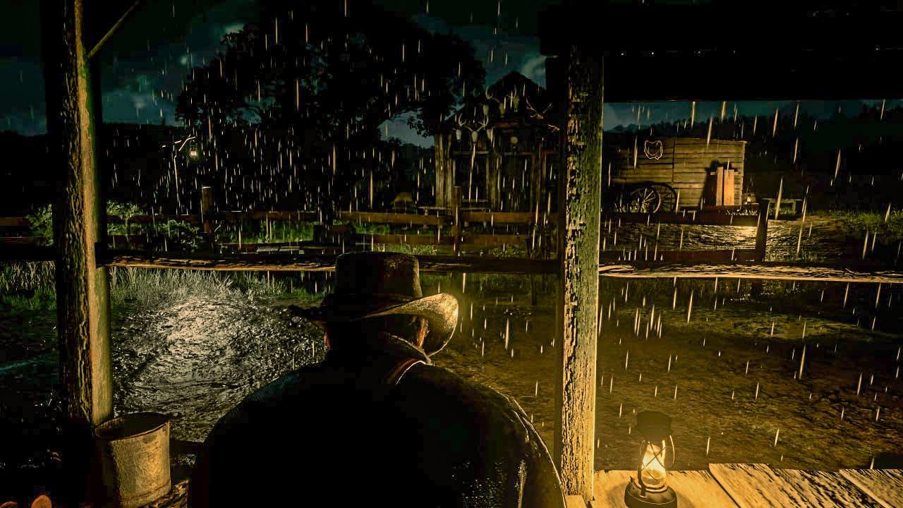 Trapped by the Storm: Finding Peace in a Nearby House | RDR2 ASMR Rain ...