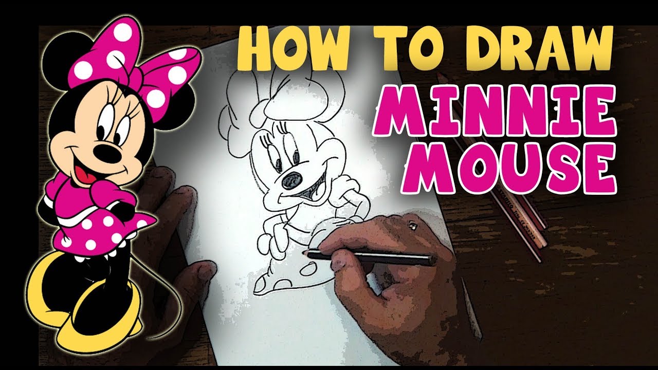 HOW TO DRAW A CUTE MINNIE MOUSE A CLASSIC MICKEY CARTOON - YouTube