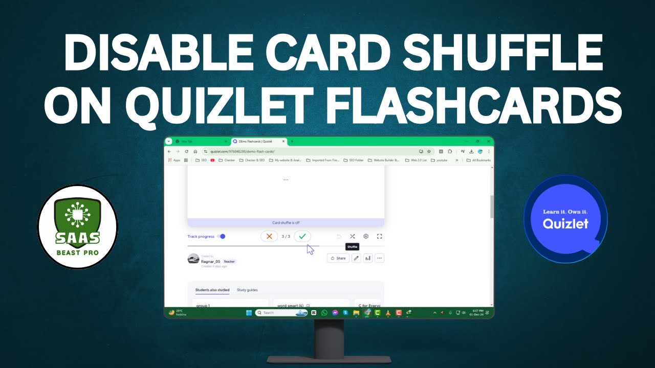 How to Disable Card Shuffle on Quizlet Flashcards - YouTube