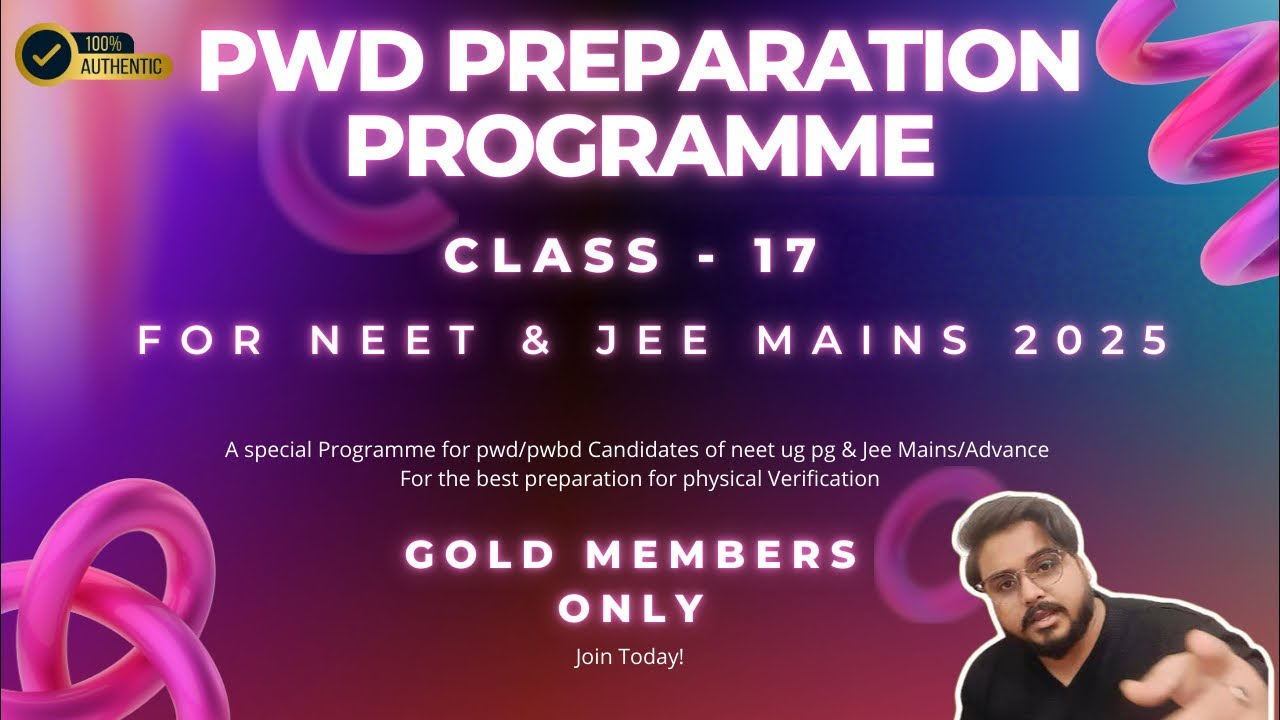 PwD Preparation Programme Class No-17 For Disabled Candidates Of Neet ...