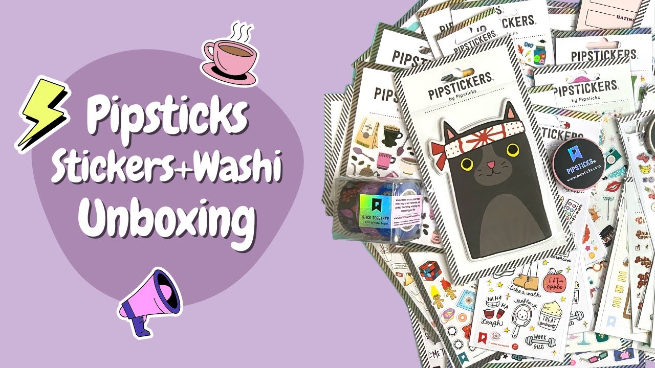 Pipsticks Sticker and Washi Tape Haul | Sticker Unboxing - YouTube