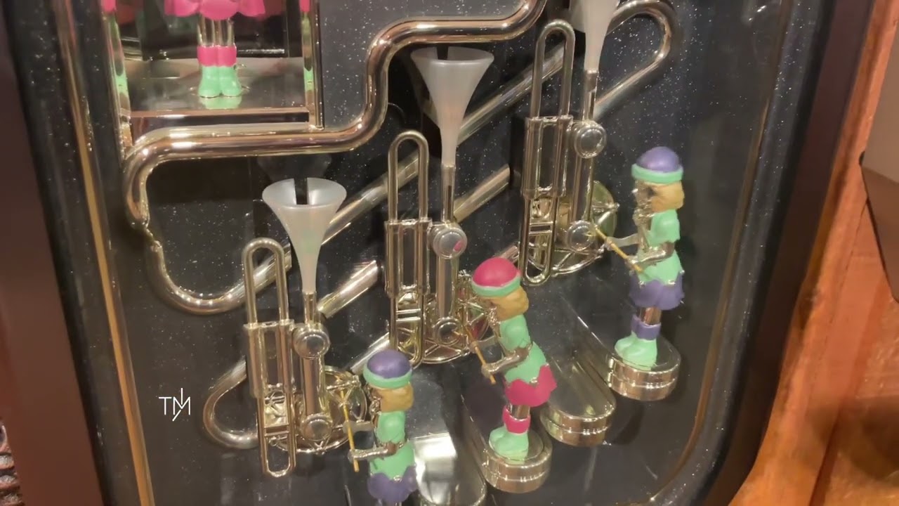 RHYTHM “Trumpet Trio” Musical Clock - 4MH712RH02（スモールワールド アレムAリズムからくり時計 ...