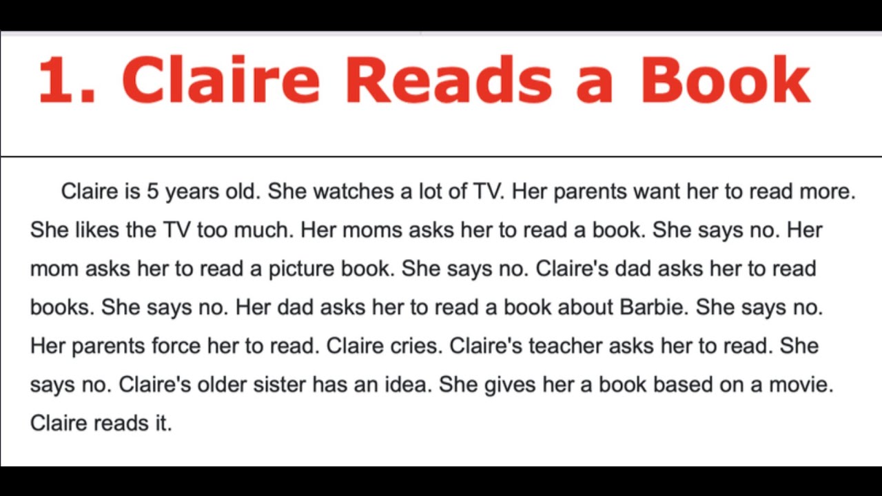 สอนภาษาอังกฤษด้วยการอ่าน Claire reads a book 😇 ป้าโอ้ท - YouTube