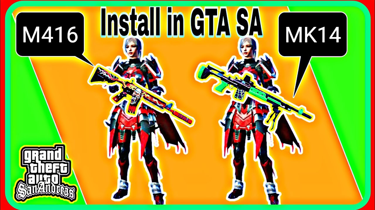 HOW TO INSTALL MK14 AND M416 PUBG GUN SKINS MOD IN GTA SAN ANDREAS ...