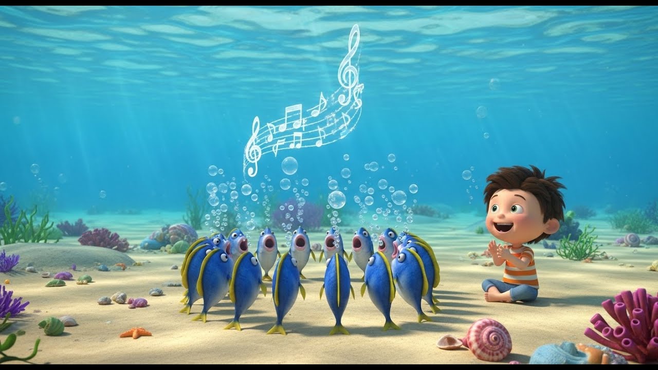 Ocho pececitos cuentan hasta diez | Canción infantil para aprender a ...