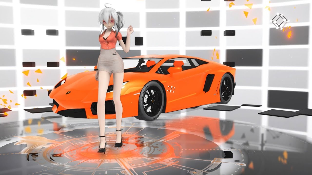 MMD【superstar】 wrap-around skirt haku Lamborghini_Aventador ,sport car ...