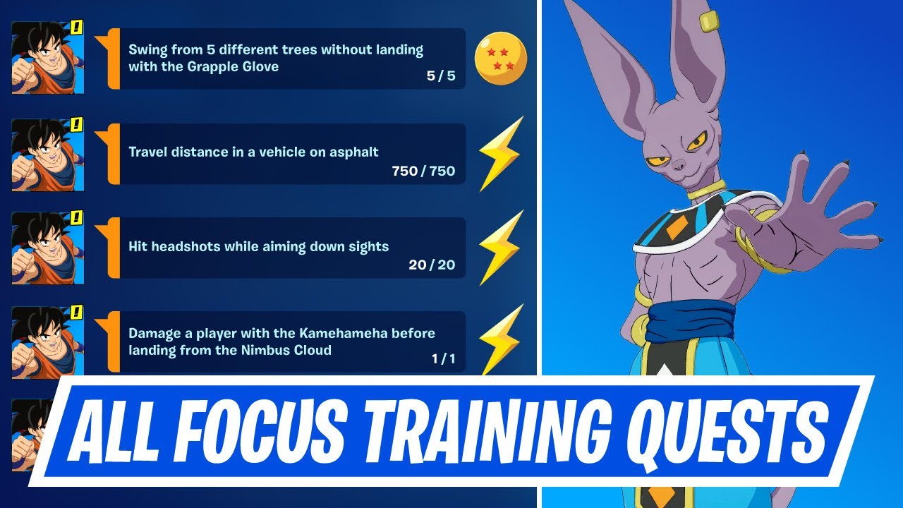 Fortnite Complete Focus Training Quests - Fortnite All Dragon Ball ...