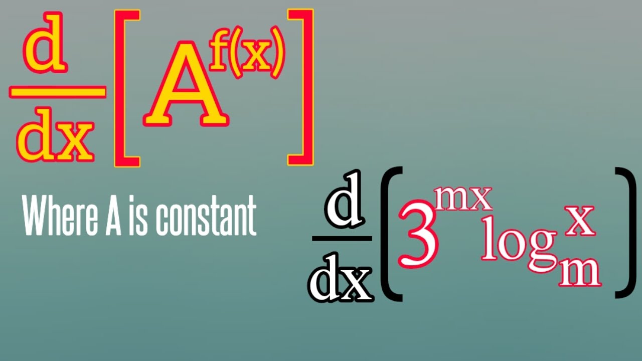 Derivative of an exponential function with a constant base - YouTube