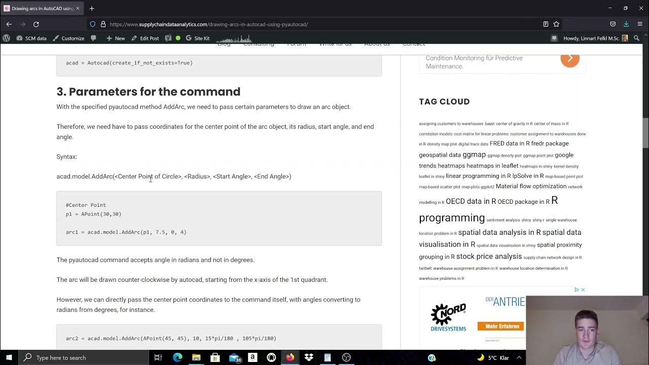 Arcs With Pyautocad For Autocad Youtube