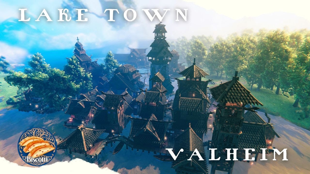 Valheim : Laketown ( Viking build : house & Interior design ) - YouTube