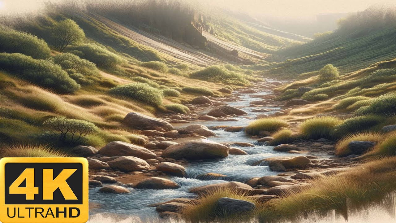 Gentle Stream Sounds-Beautiful Mountain River Flowing Sound,Relaxing ...