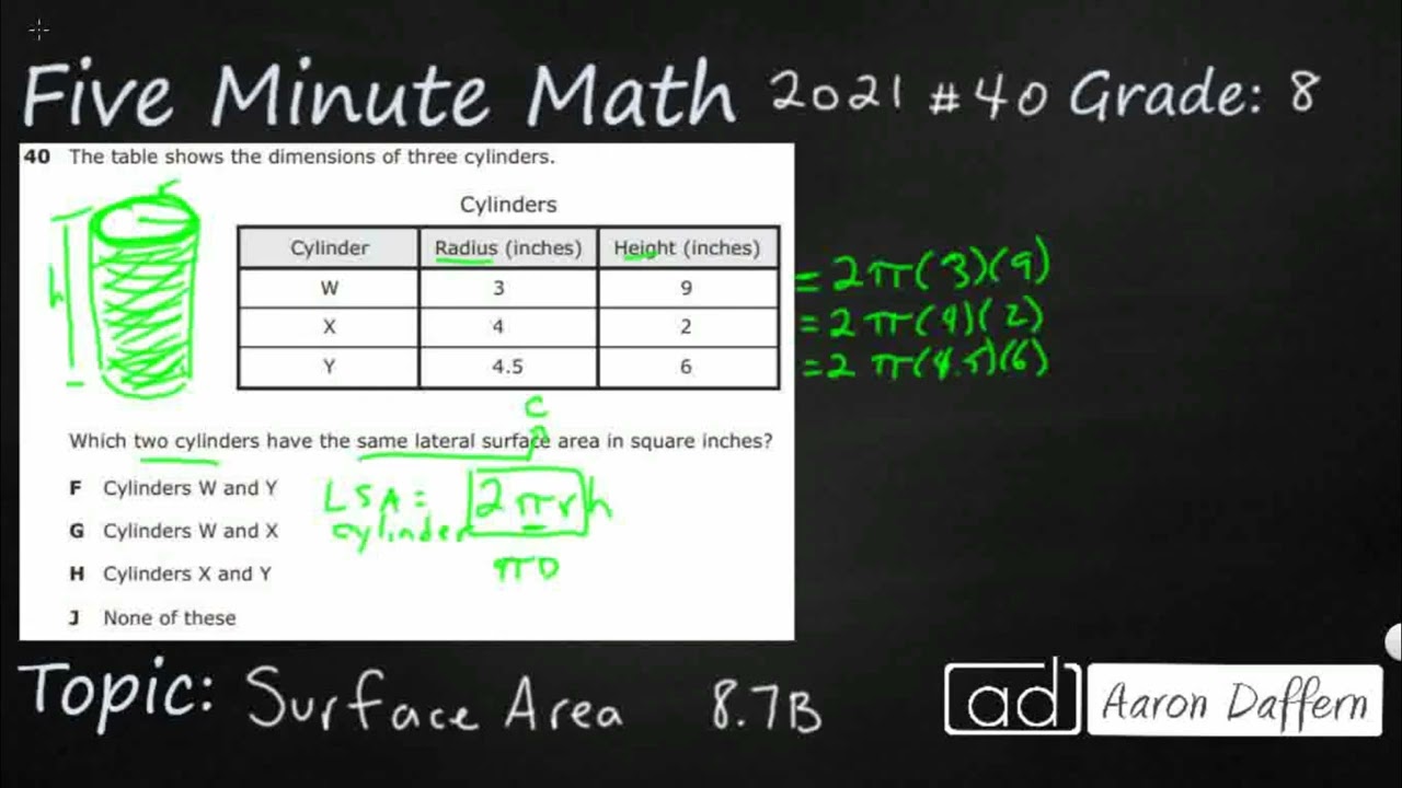 8th Grade STAAR Practice Surface Area (8.7B - #10) - YouTube