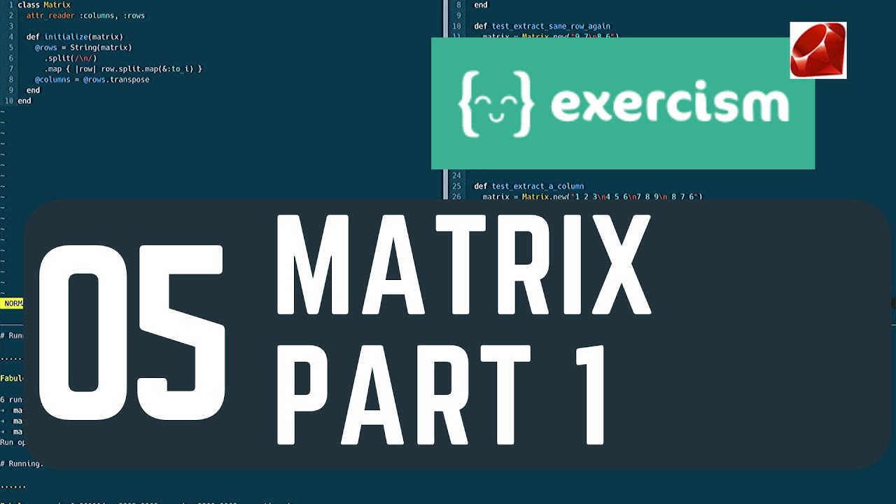 exercism.io 05 matrix Part 1 - YouTube