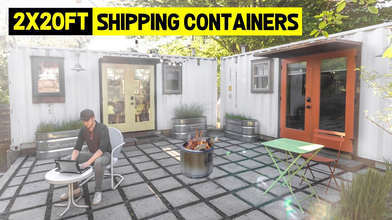 2x20ft SHIPPING CONTAINER HOMES! Shipping Container Tiny House Tour ...