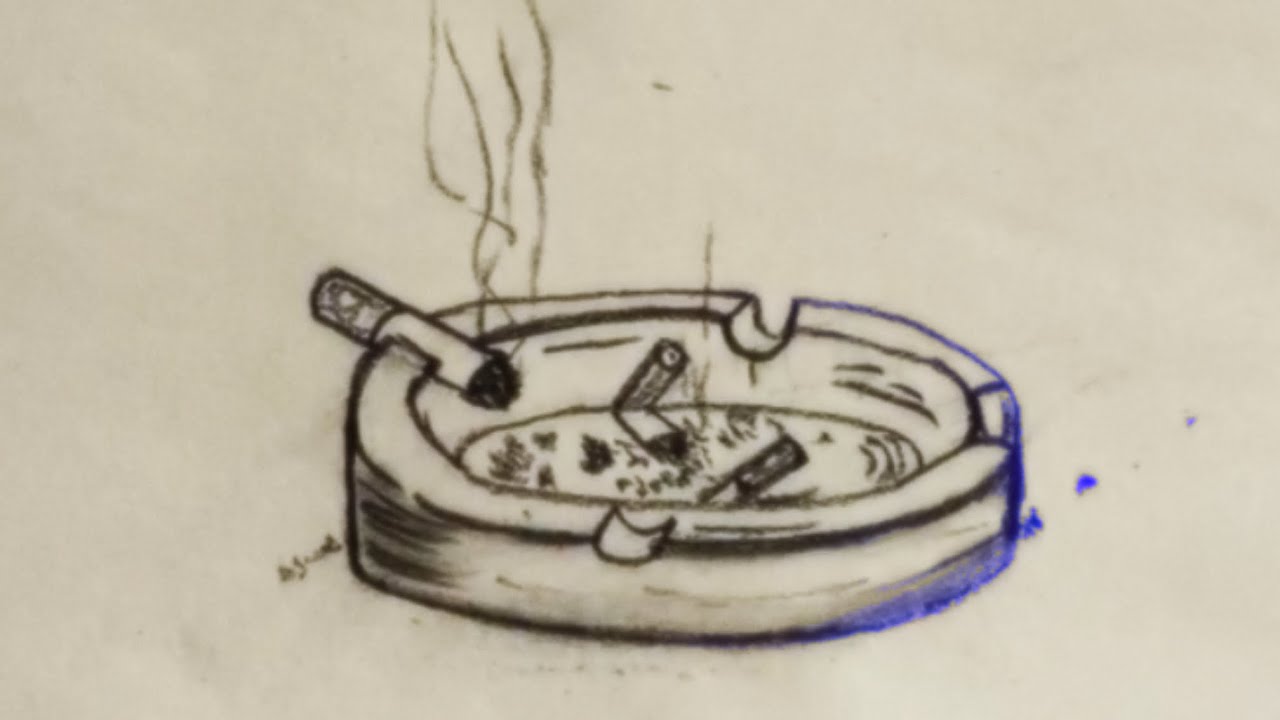 How to draw a simple ashtray🚬| cigarettes drawing |step by step - YouTube