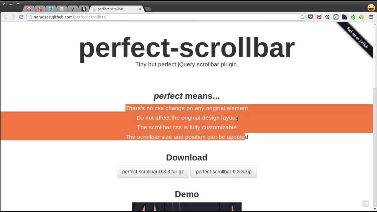 jQuery perfect-scrollbar - YouTube