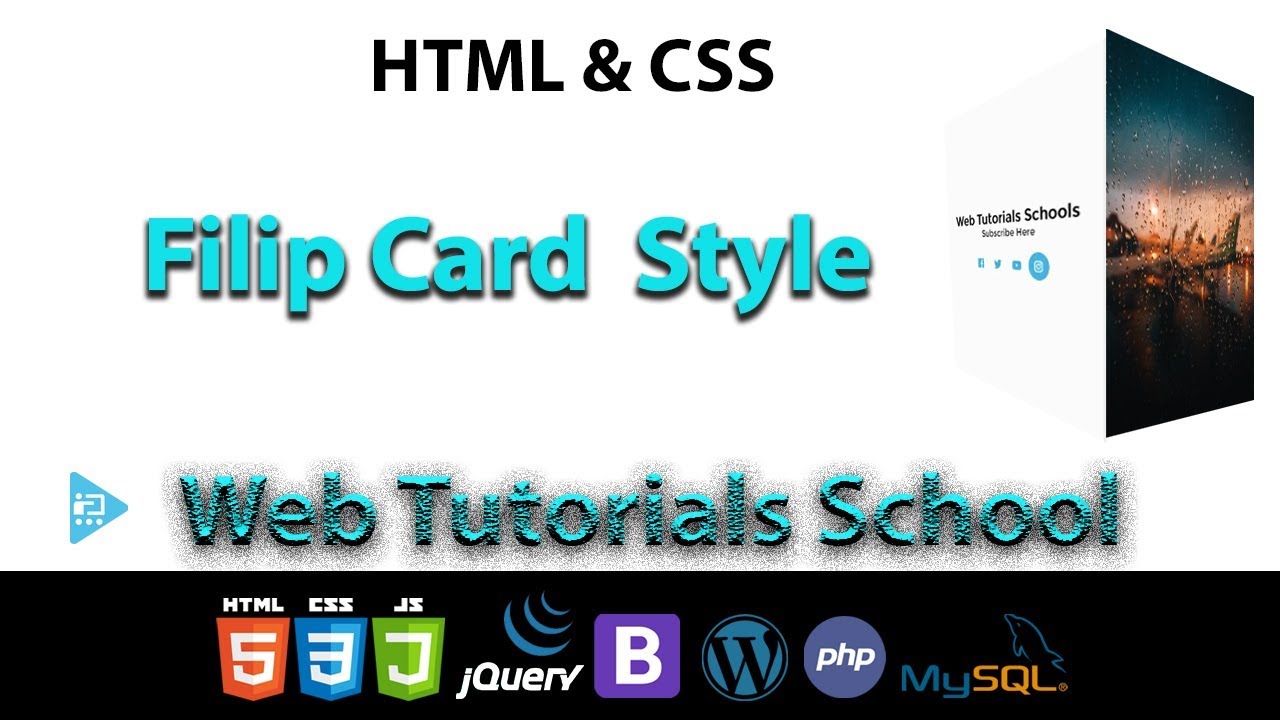 Filip Card Style HTML & CSS | Web Tutorials School - YouTube