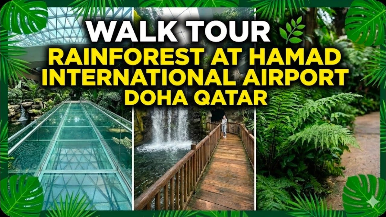 Walk Tour 🌿 Rainforest at Hamad International Airport Doha Qatar - YouTube