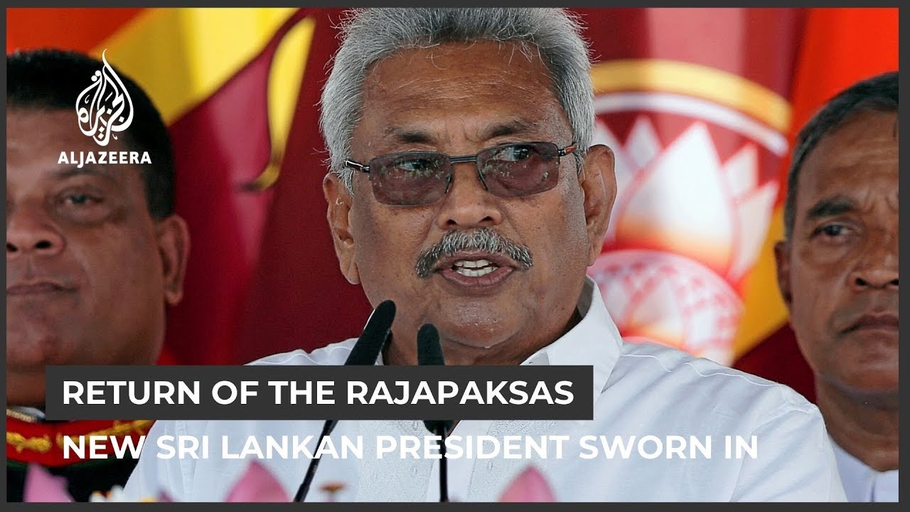 Gotabaya Rajapaksa sworn in as Sri Lanka's new president - YouTube