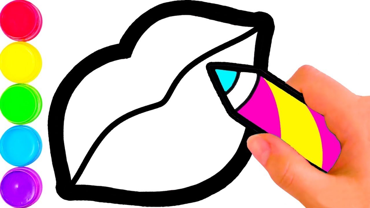 Glitter Toy Lips with Makeup Pencil Set coloring and drawing for Kids ...