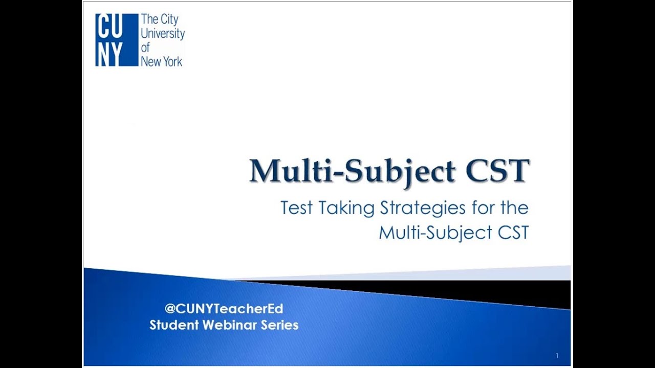 Teacher Ed Webinar: Multi-subject CST - YouTube