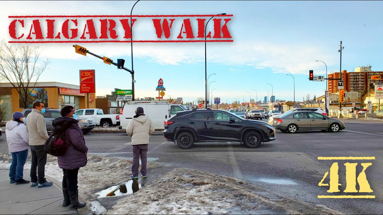 Calgary International Avenue Walk on January 11,2021. Calgary, Alberta ...