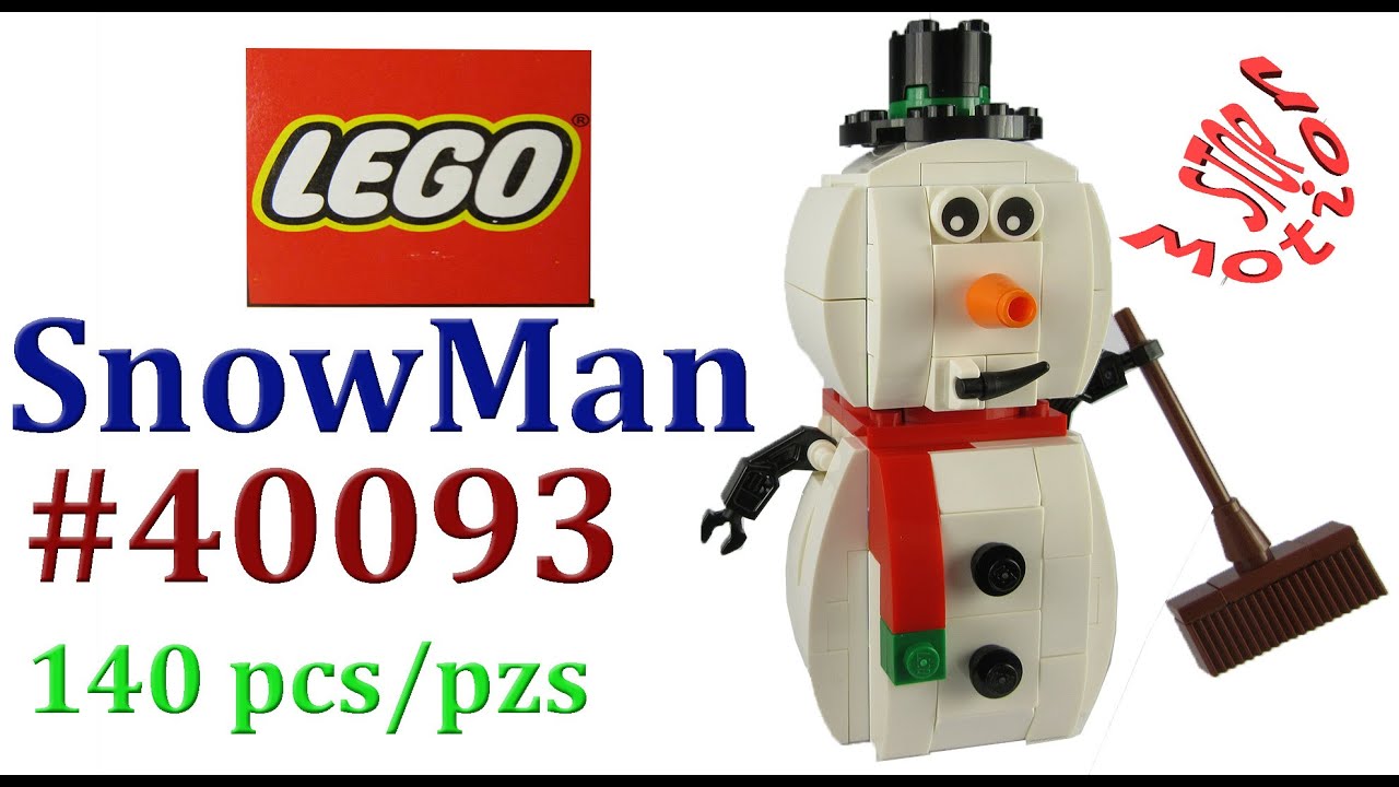 Lego Snowman #40093 - Lego Stop Motion Build - YouTube