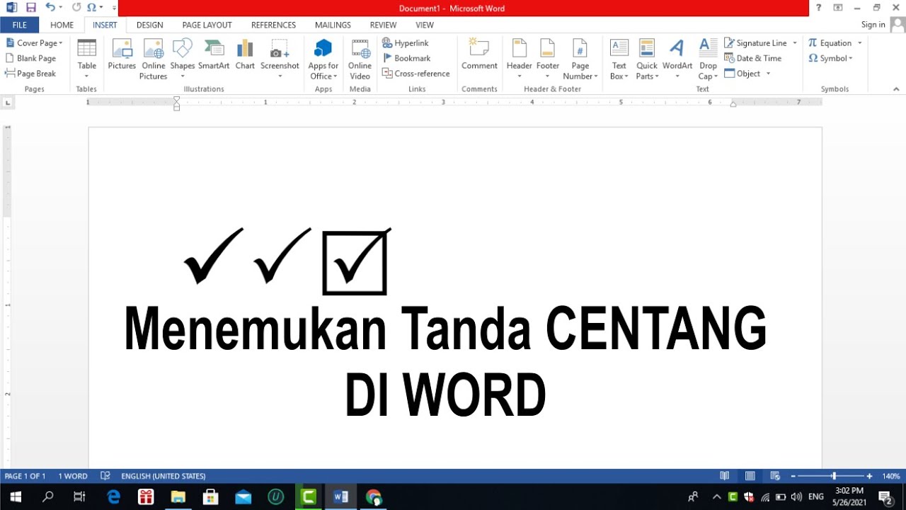 Cara Mencari Tanda Centang Atau Contreng Di Word, Exel, Powerpoint ...