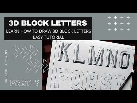 3D Block Letters Easy Tutorial| Part 3- How to draw 3D Letters| Block ...