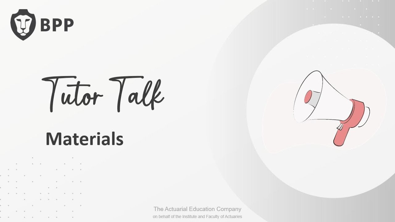 ActEd Tutor Talk - materials - YouTube