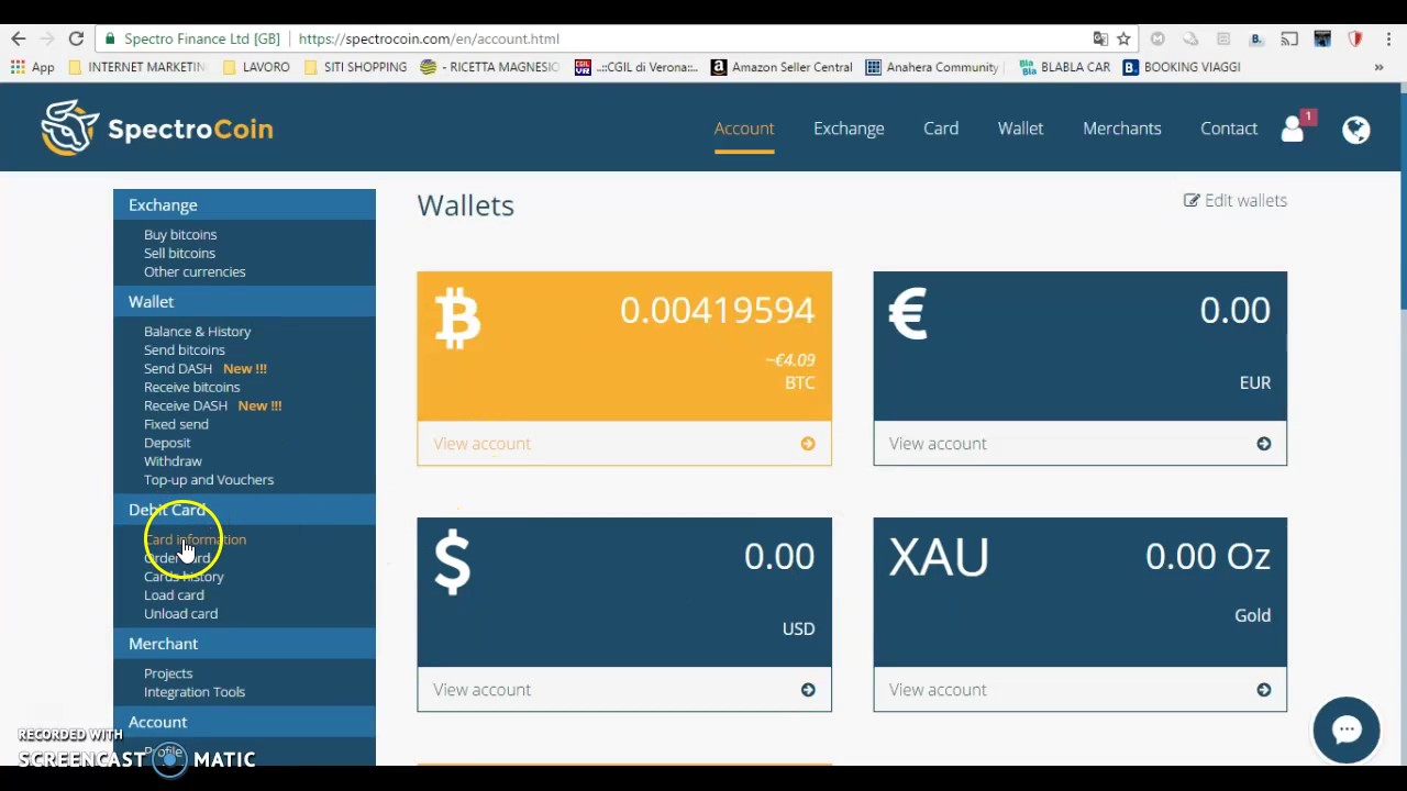 ***SPECTROCOIN wallet Tutorial ita*** - YouTube
