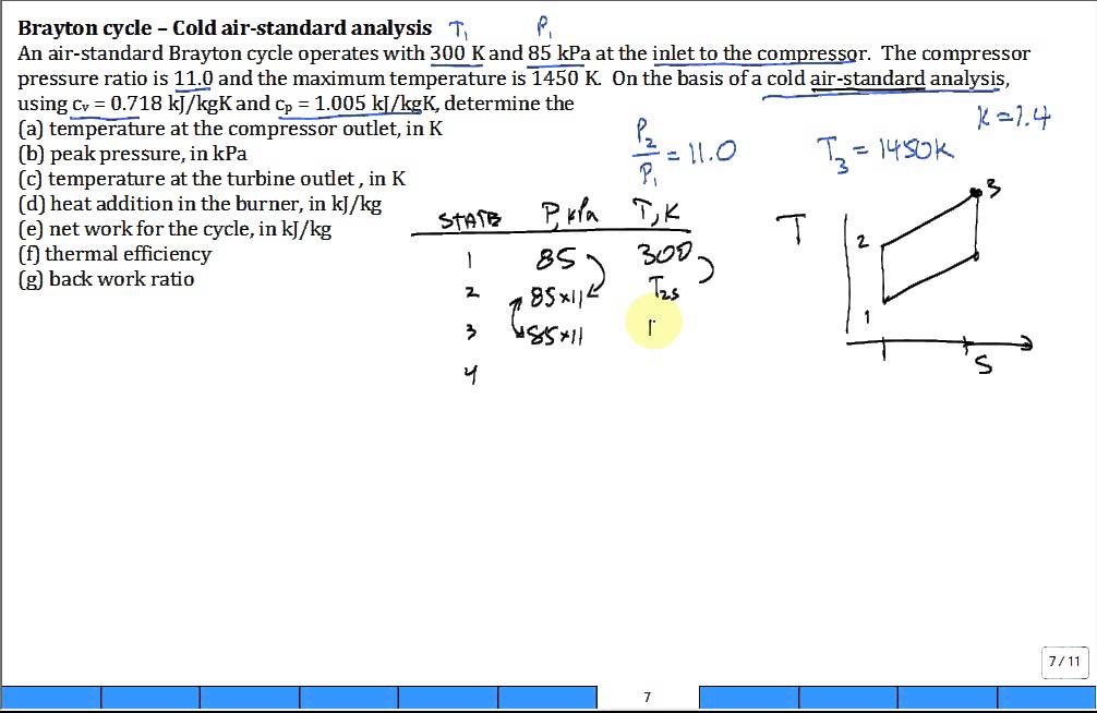 Calc Brayton Cycle Cold Air - YouTube