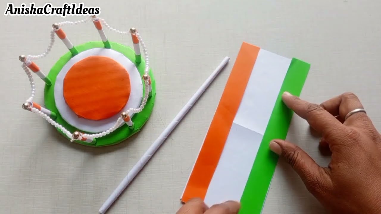 2 Ideas Republic Day Craft |Republic Day Paper Craft Republic day flag# ...