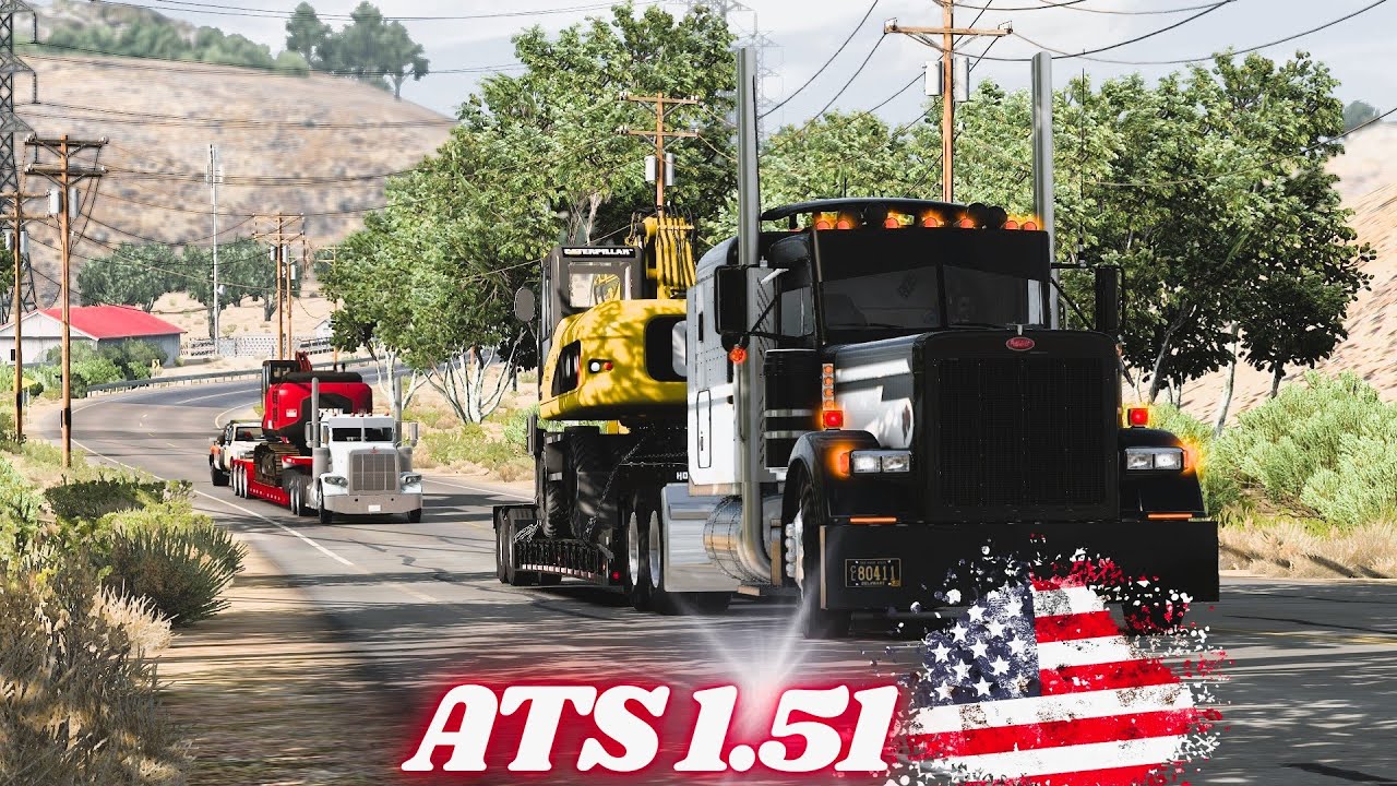 ATS Mods 1.51 | Rogers SP50 ATS Lowboy & Jon Ruda Peterbilt 389/379 ...