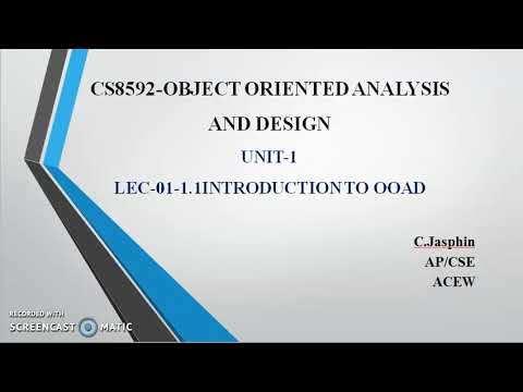 CS8592-Object Oriented Analysis and Dseign/Introduction to OOAD - YouTube