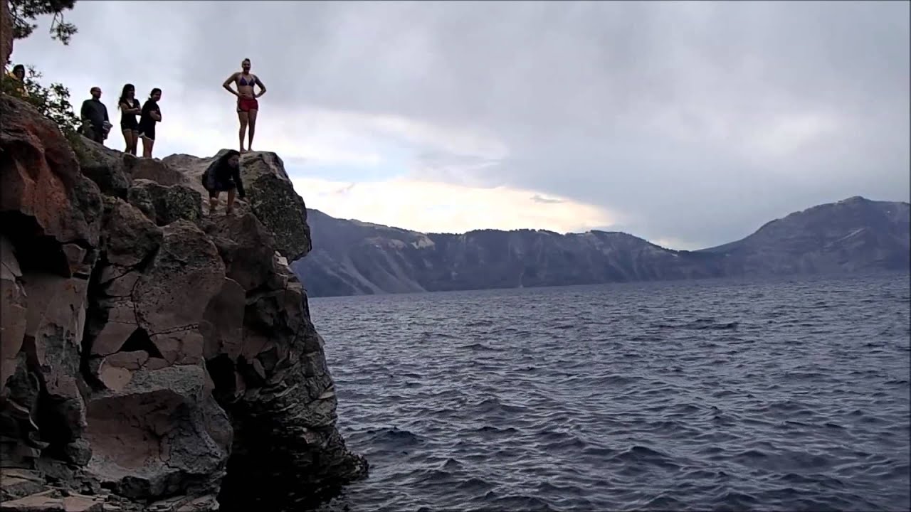 Crater Lake Cliff Jumping - YouTube