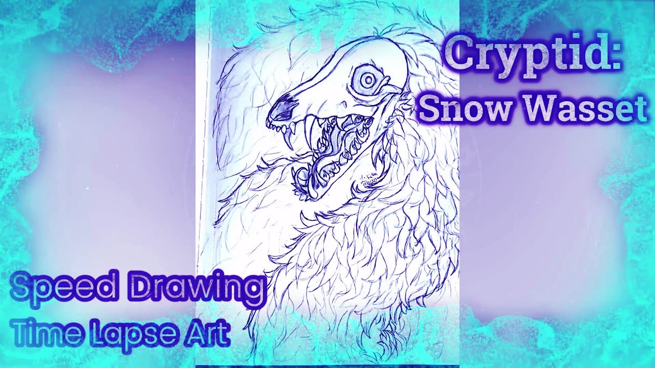Time Lapse Art - Cryptid - Snow Wasset - Speed Drawing - YouTube