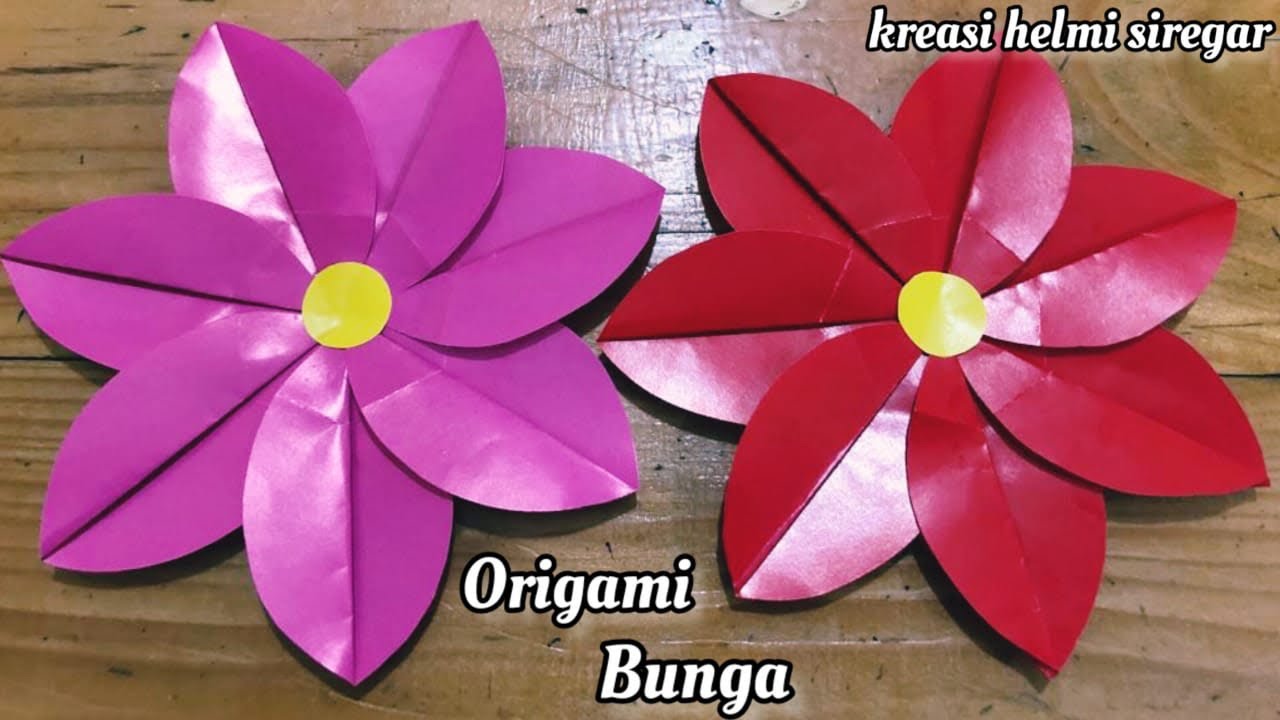 Cara Membuat Bunga dari Kertas Origami, Origami Bunga, Bunga Origami ...
